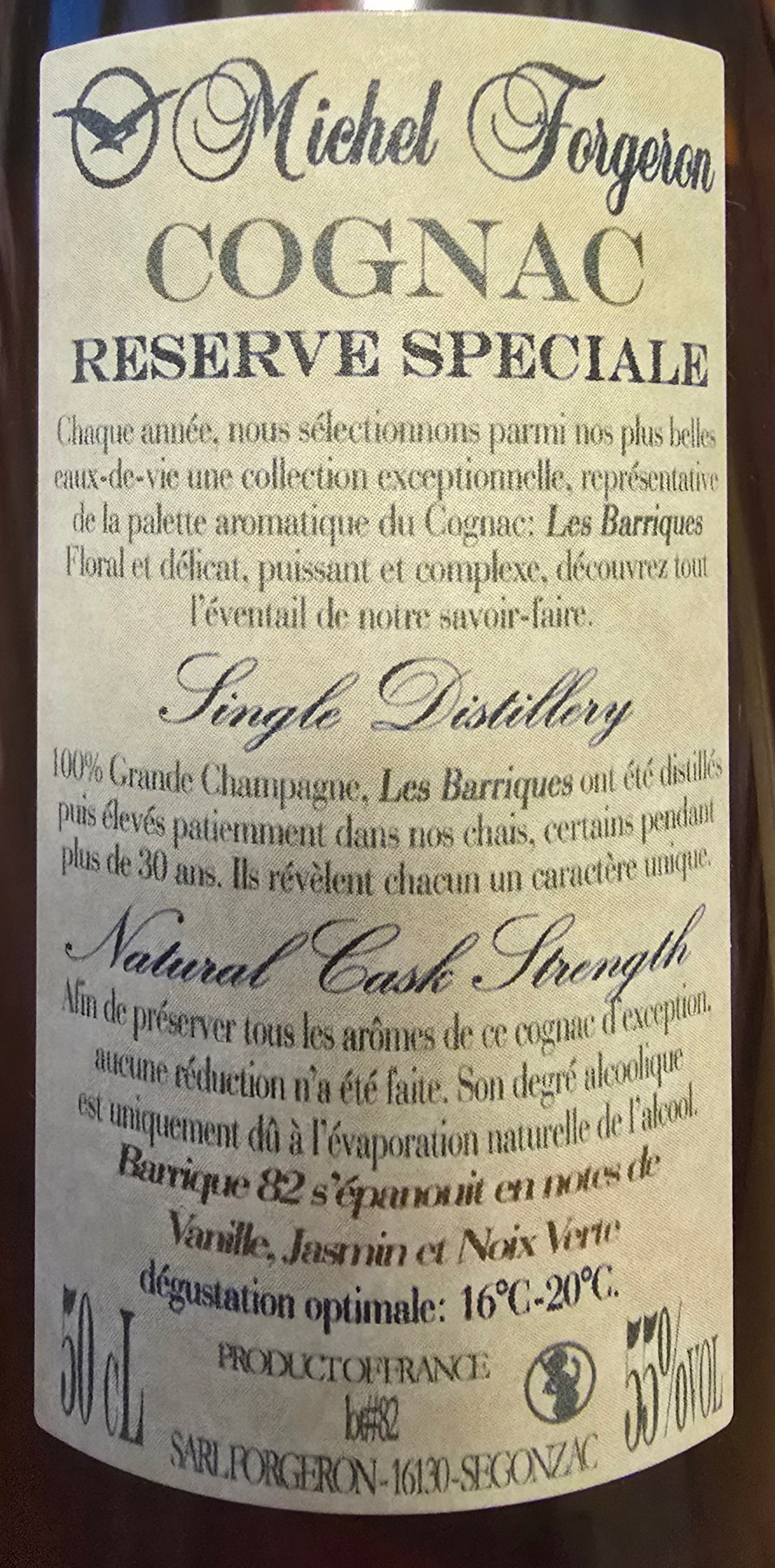Michel Forgeron Barrique 82 Grande Champagne Cognac - Bottle splits ...